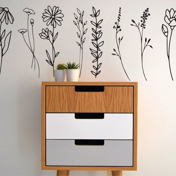 Wildflower Wall Decals - Etsy