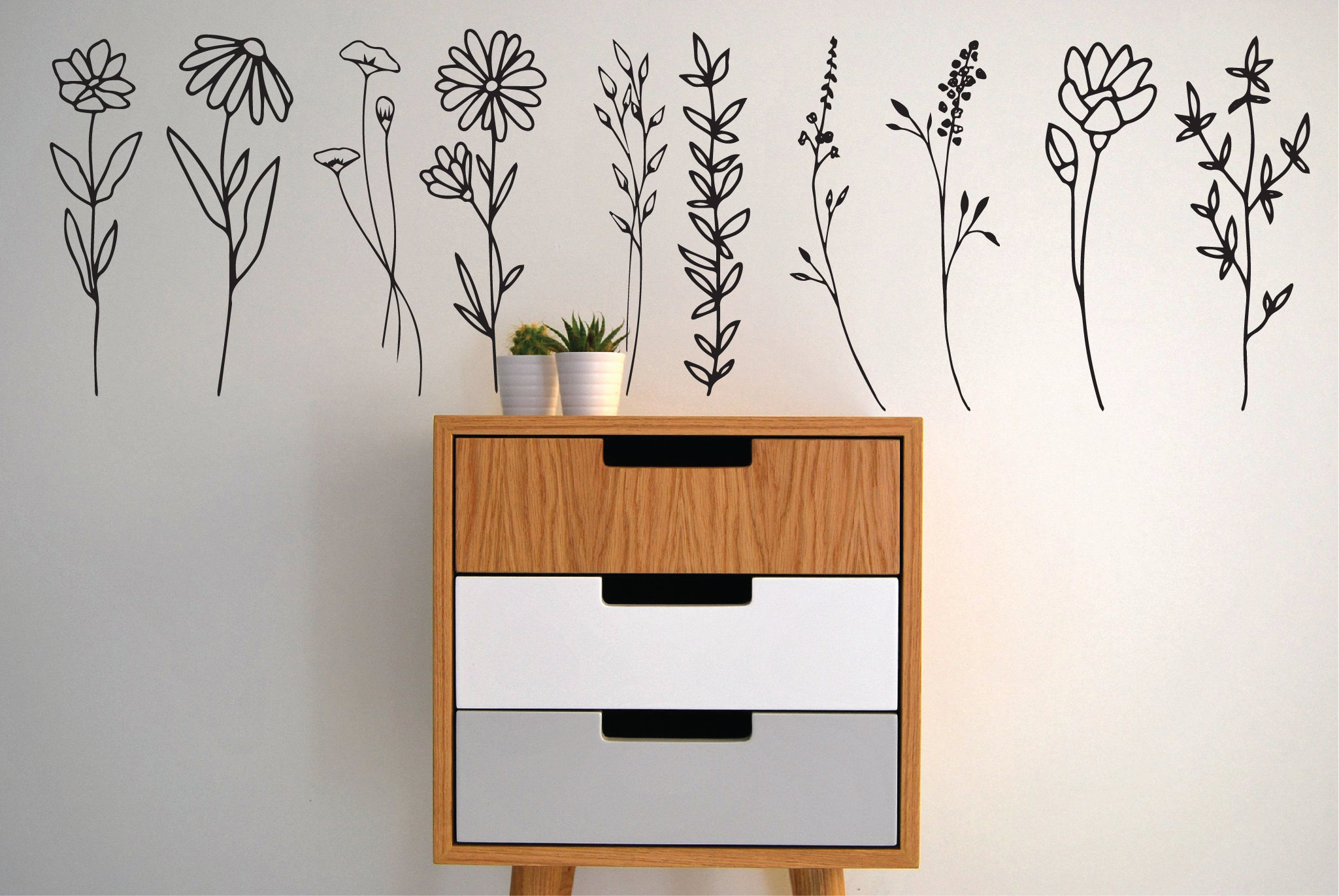 Wildflower Wall Decals Set of 10 Flower Bush Pretty Love - Etsy