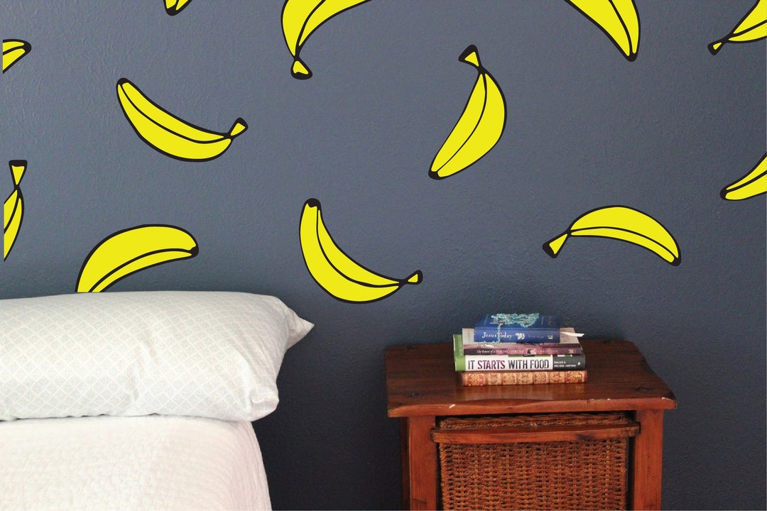 Banana Decals, Set of 10, Bananas Fruit Monkey Tree Food Static Window ...
