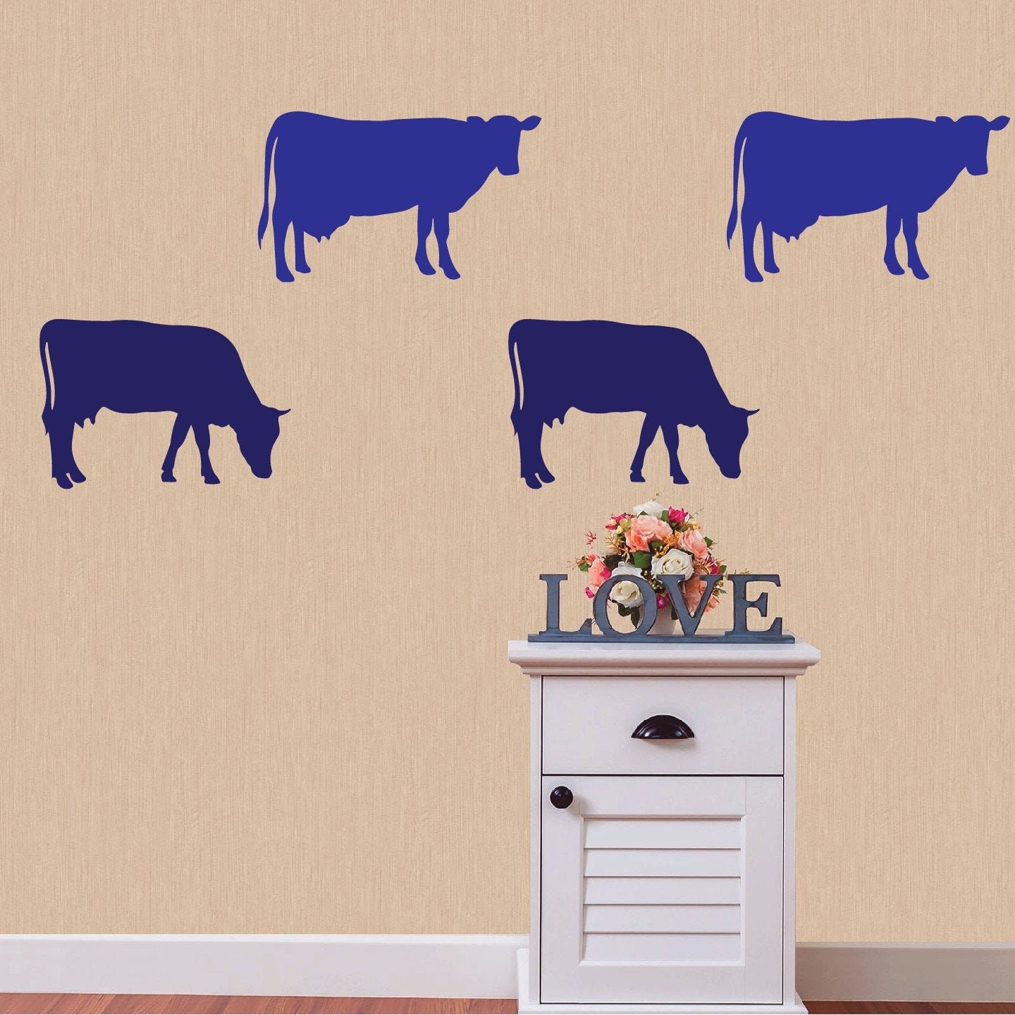 Cow Decals, Set of 10, Cows Farm House Life Cattle Moo Country Milk ...