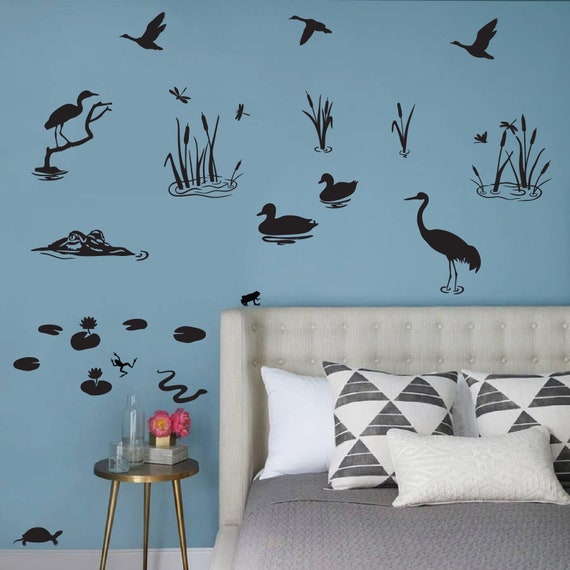 Wetland Swamp Wall Decals Set of 20 Animals Marsh Land Wet | Etsy