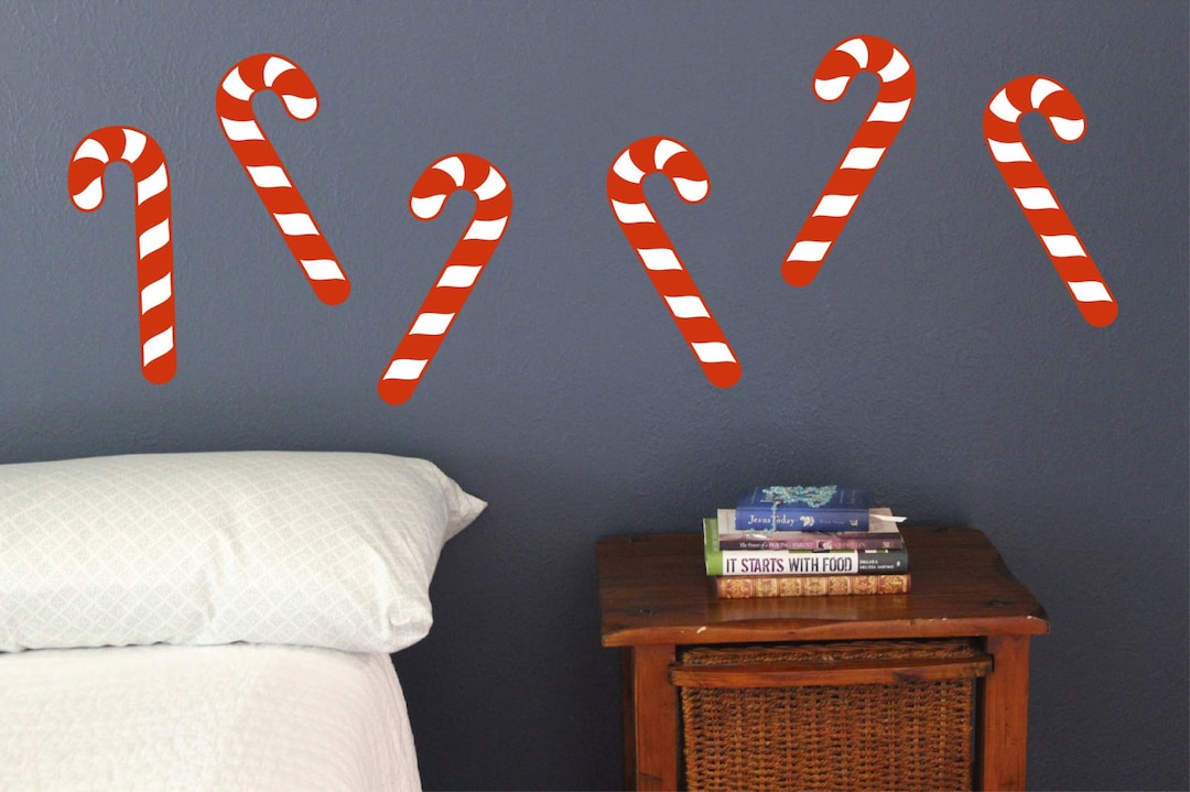 Candy Cane, Wall Decals, Set of 10, Christmas Decoration Static Window ...