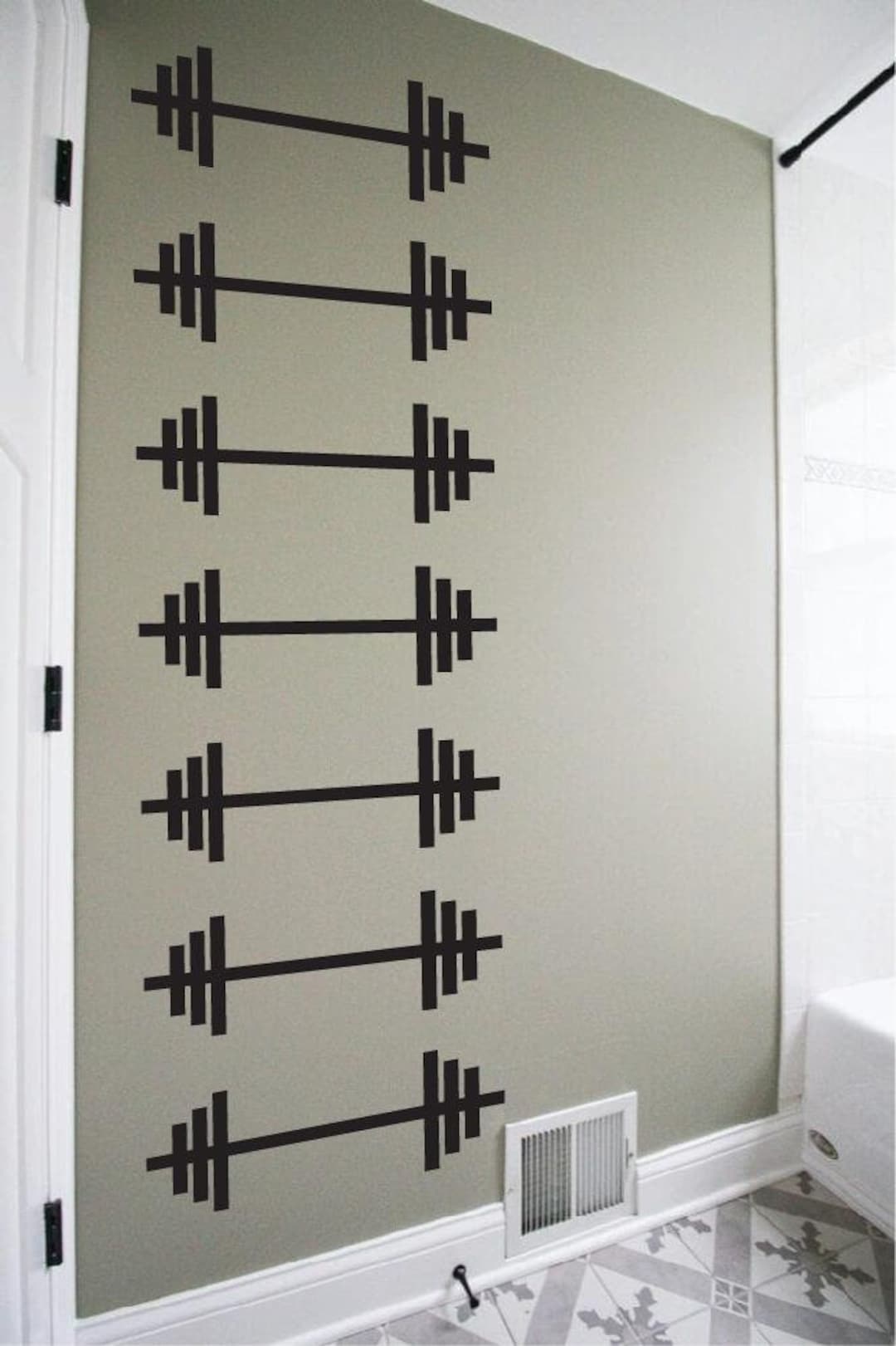 Barbell Wall Decals, Set of 10, Fun Stickers Removable Lift Weights ...