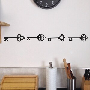Key Wall Decals, Set of 10, Stickers, Skeleton Keys, Apple Key, Vintage ...