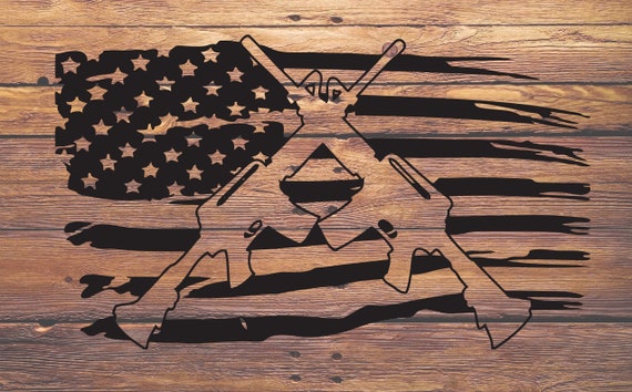 AR 15 American Flag Wall Decal America 4th of July Red White | Etsy
