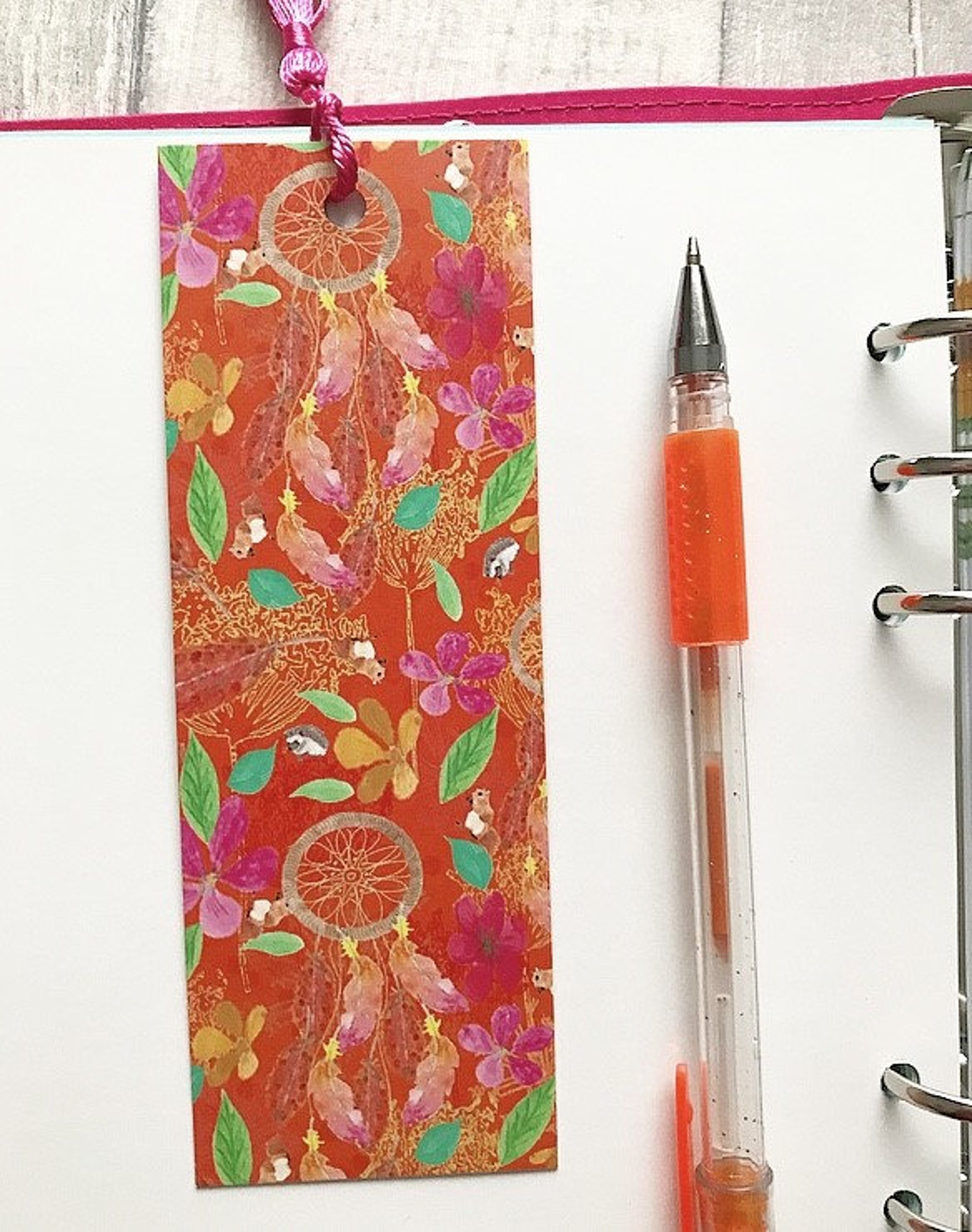 Dream Catcher Dreaming Bookmark With Pink Tassel Dream - Etsy