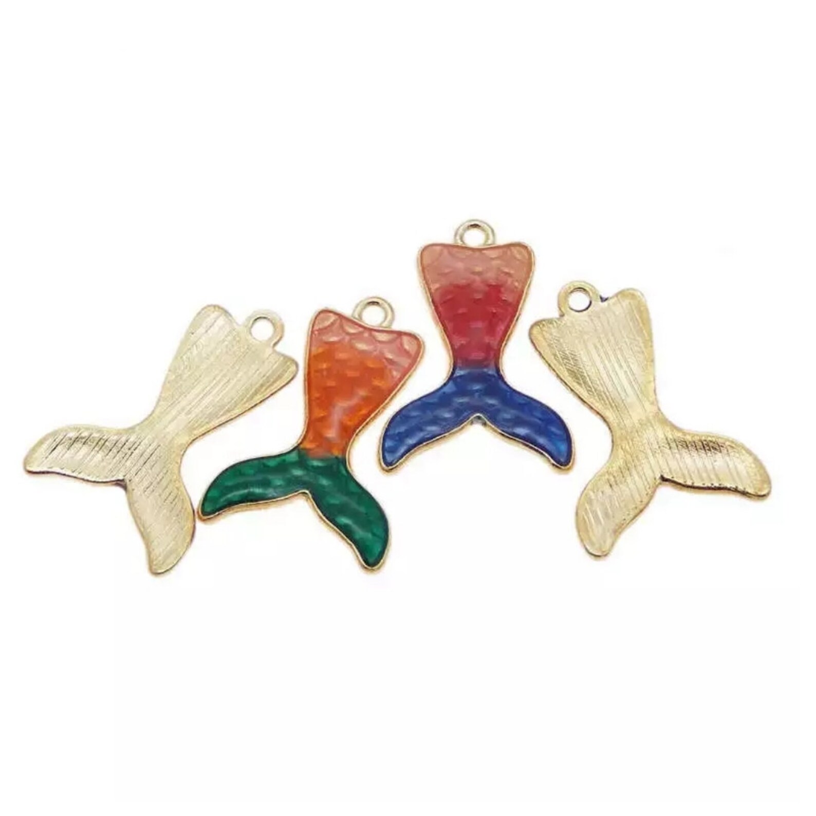 Mermaid Fin Assorted Colors Jewelry Bracelet Necklace Charms | Etsy
