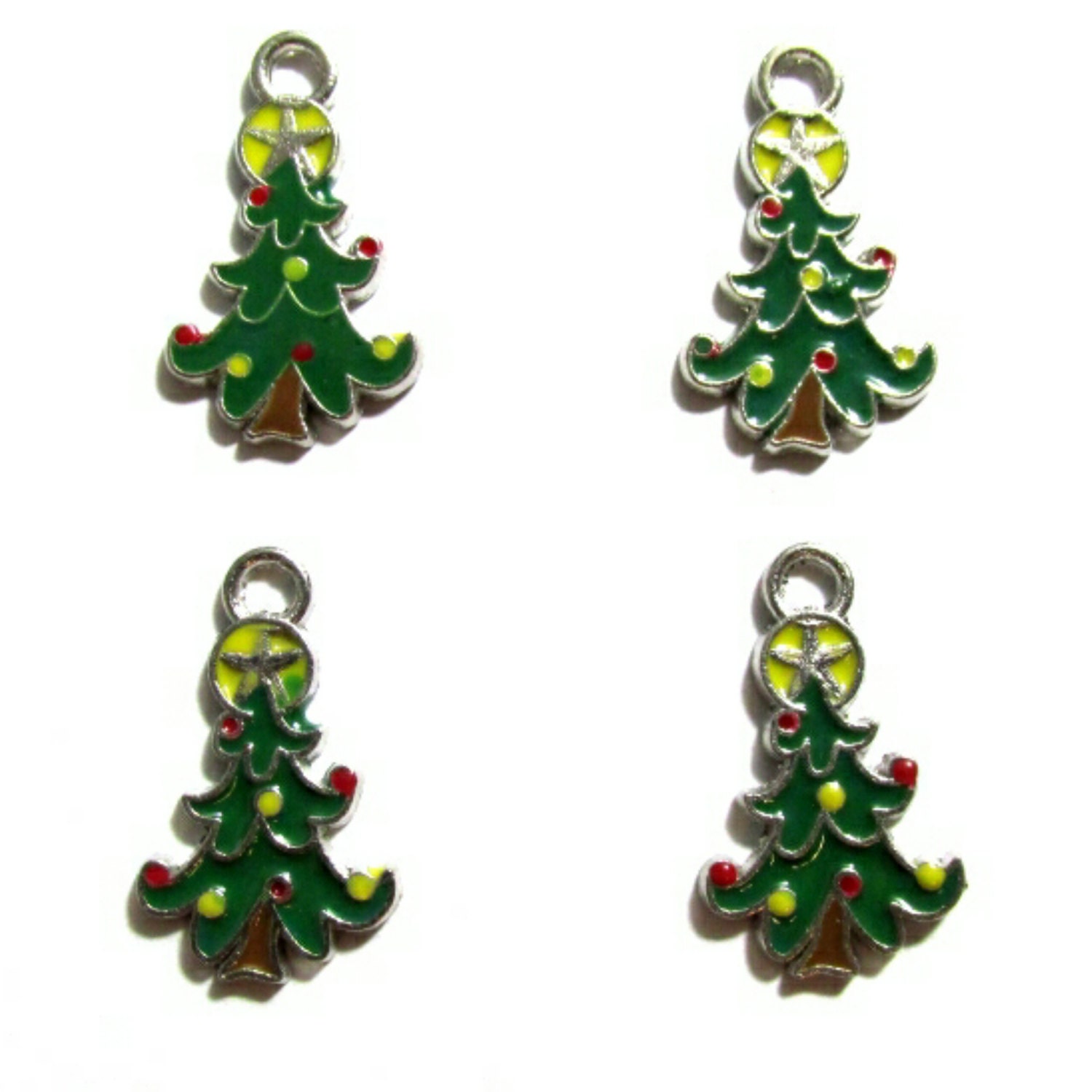 Green Christmas Tree With Yellow Star Charms Christmas - Etsy