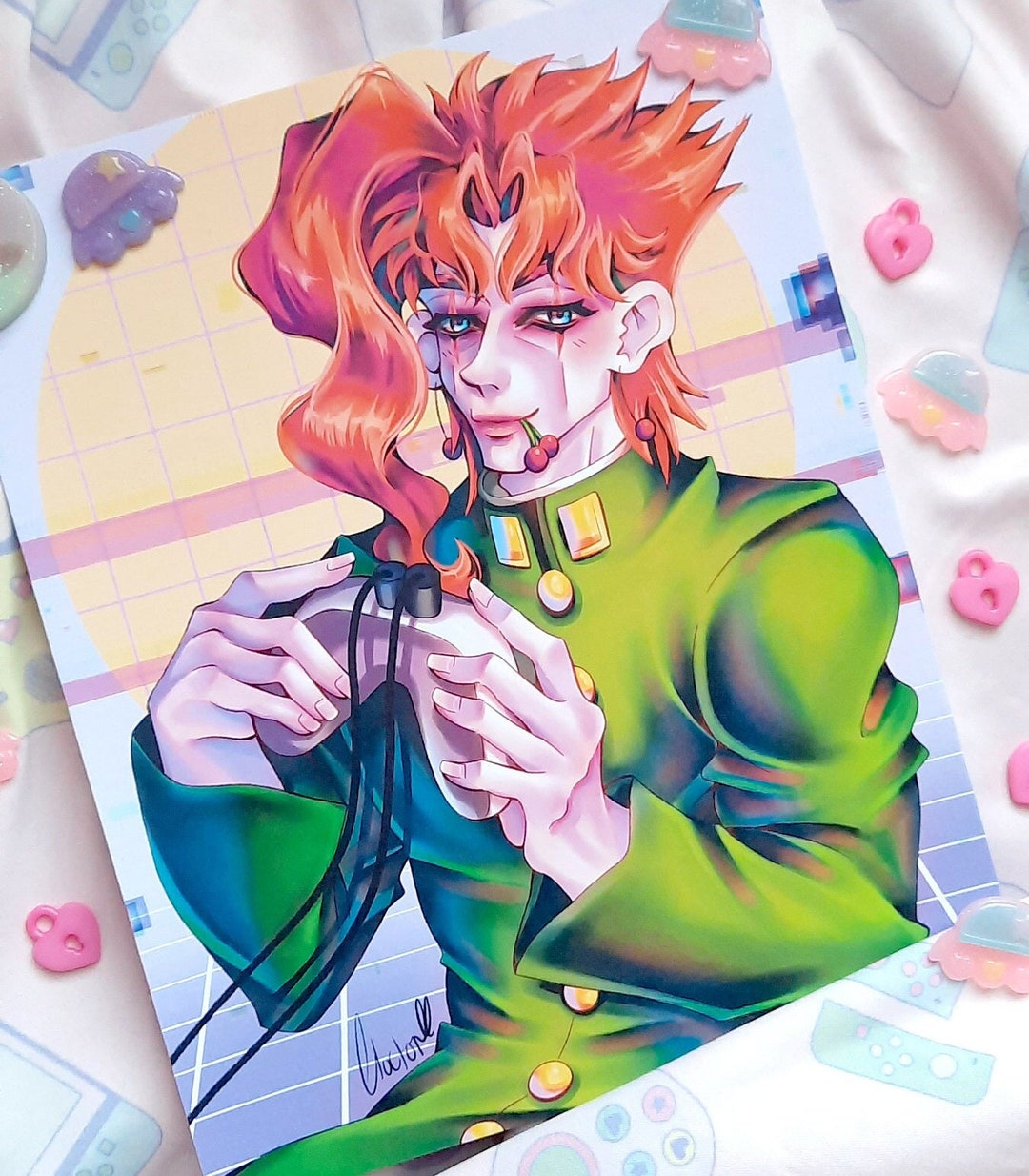 Cherry Boy Print, Bizarre Art Print, Anime Art Prints, Anime Art Gifts ...