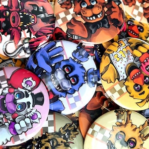 FNAF Button Badges, Horror Game Badges, Cute Video Game Gifts, Video ...