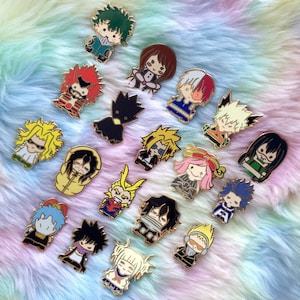 Chibi Academia Pins, MHA Chibi Pins, Cute Anime Chibi Pins, Cute Anime ...