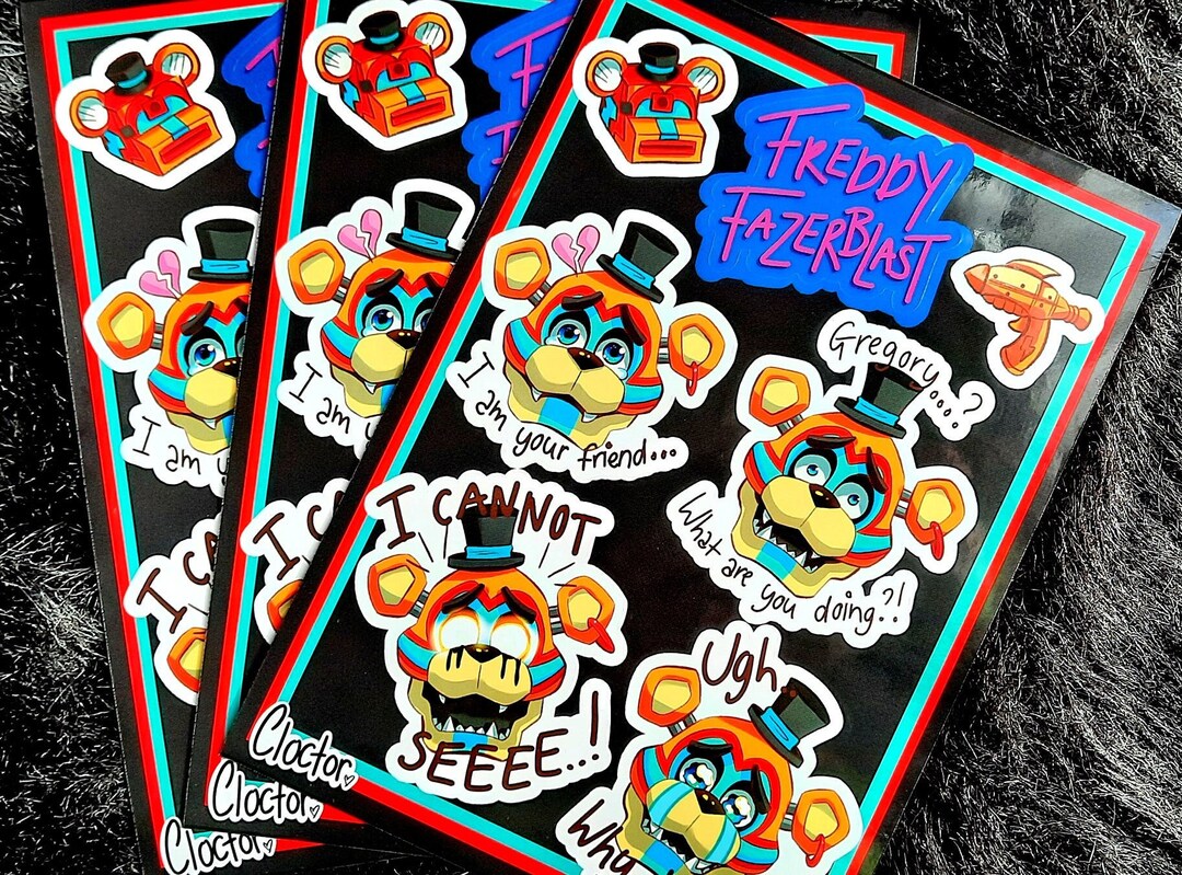 Fazerblast Sticker Sheets, FNAF Stickers, Video Game Stickers, Horror ...