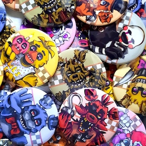 FNAF Button Badges, Horror Game Badges, Cute Video Game Gifts, Video ...