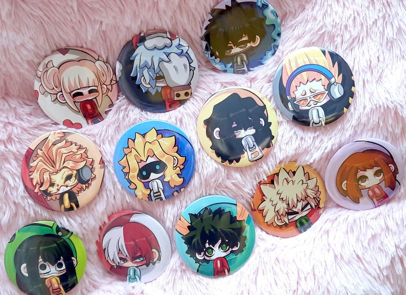 Sleeping Bag Badges, MHA Cute Badges, Cute Anime Badges, BNHA Button ...