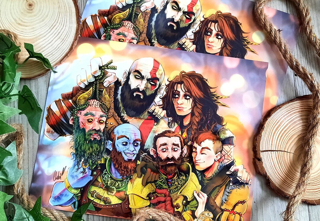 GOW Print, Video Game Art Print, Cool Video Game Gifts, Mimir, Kratos ...