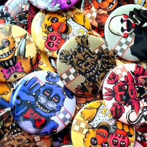 FNAF Button Badges, Horror Game Badges, Cute Video Game Gifts, Video ...