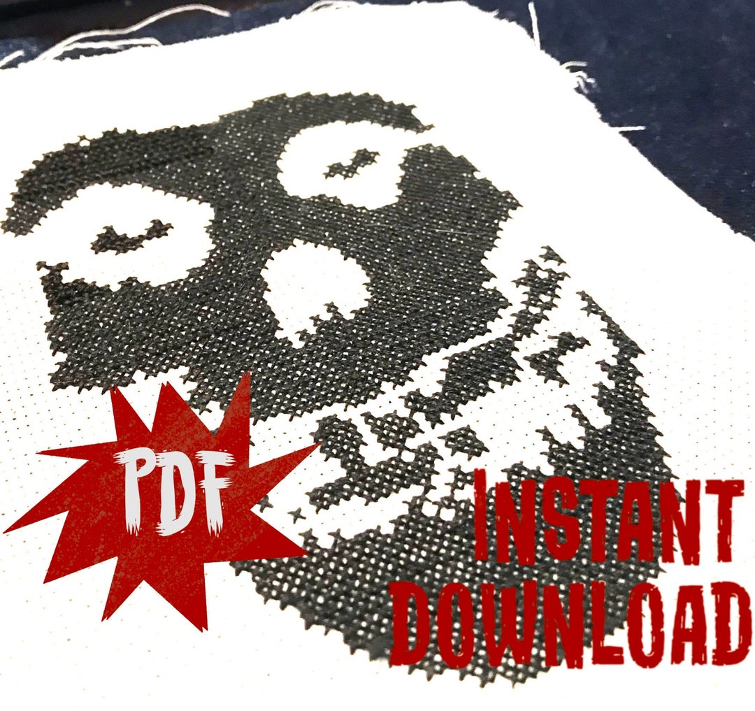 Misfits Fiend Cross Stitch Pattern - Horror Punk Rock Crust Metal Rock ...