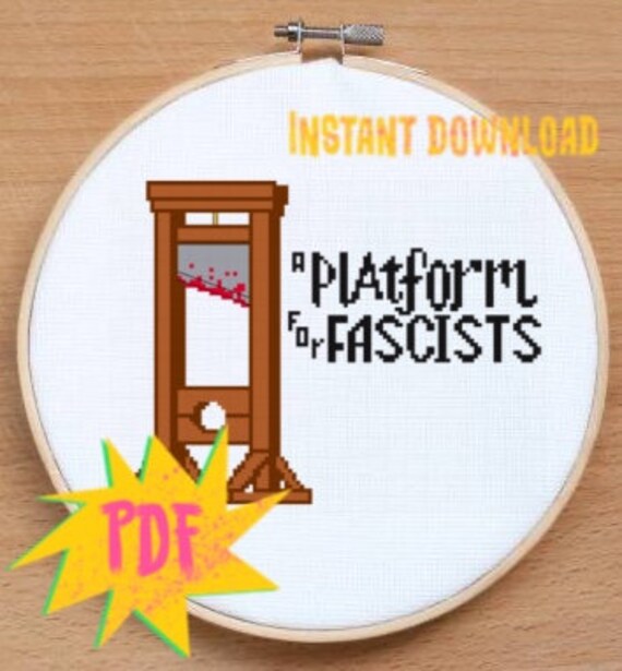 Guillotine A Platform for Fascists Cross Stitch Pattern - Etsy