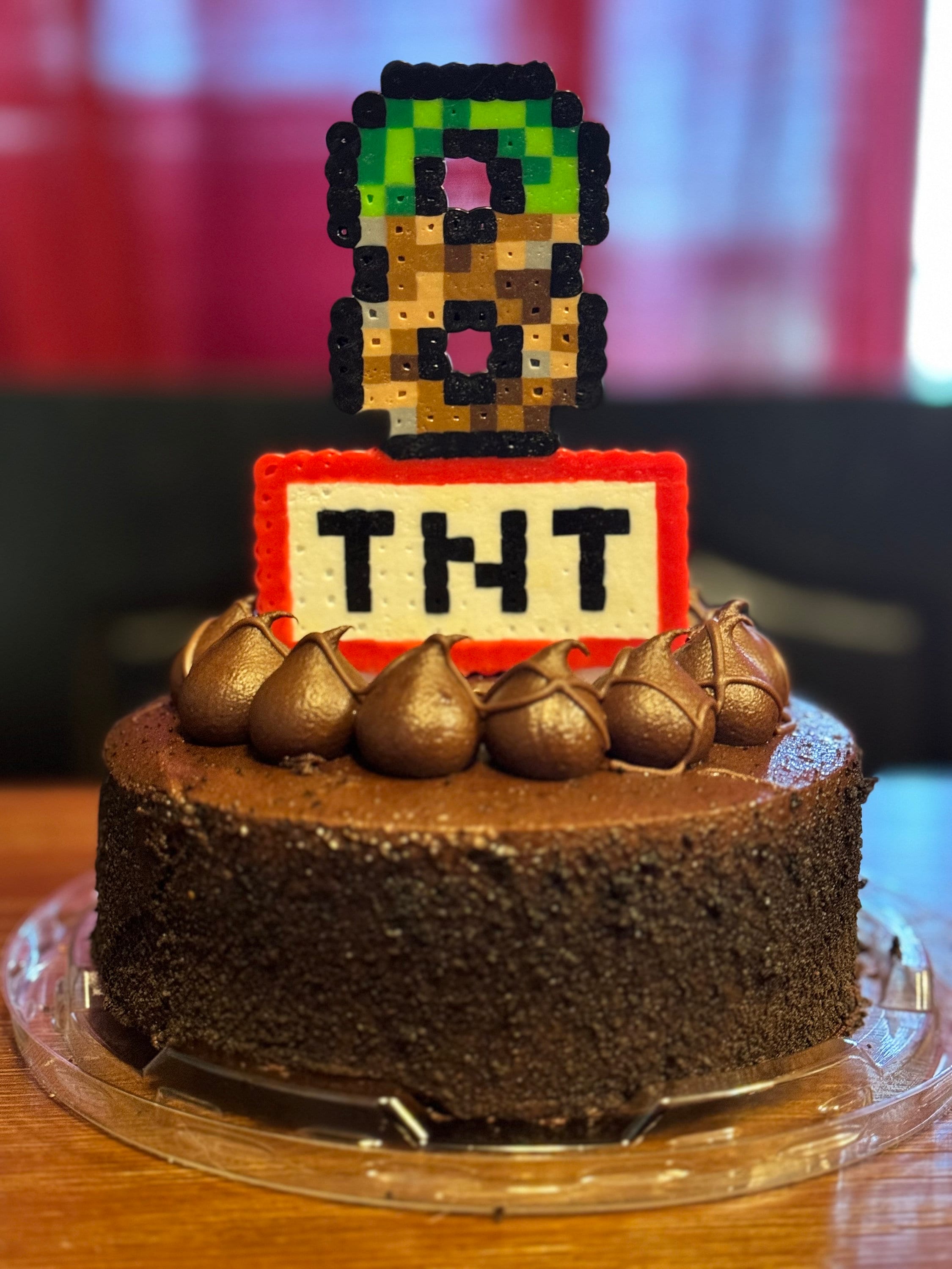 Custom Minecraft Perler Bead Birthday Cake Topper - Etsy