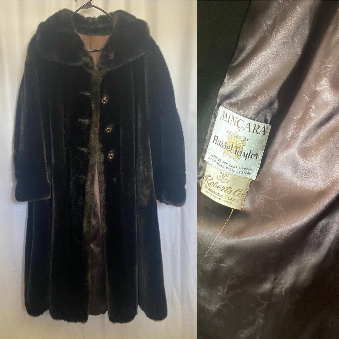 Vintage 60s Mincara Faur Fur Coat Maci Styled by Russel Taylor Long ...
