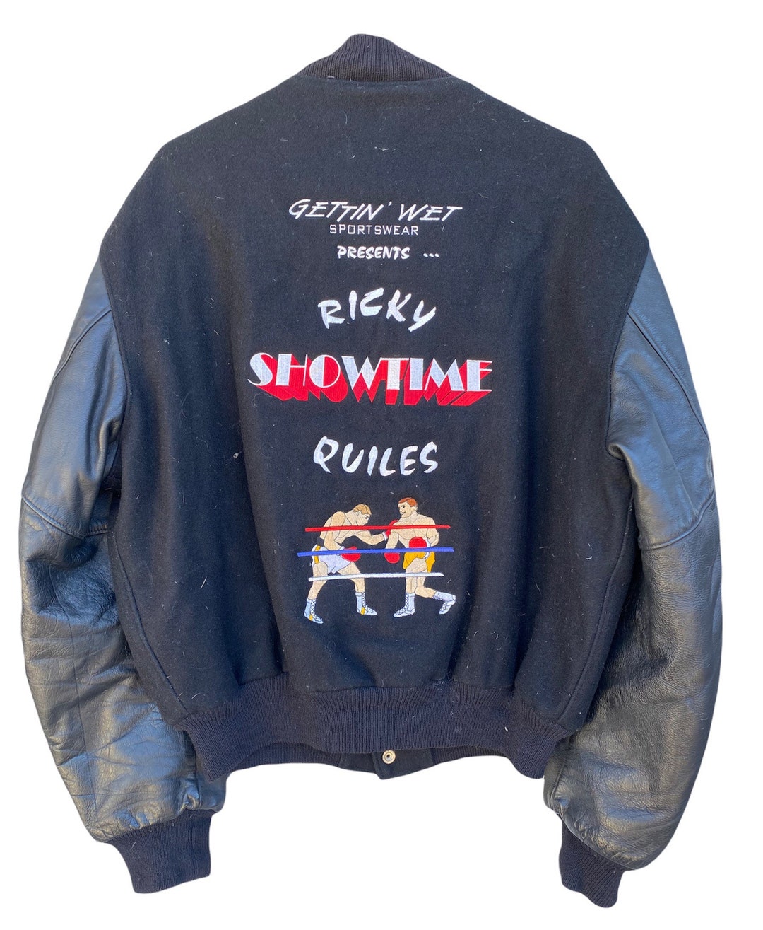 Vintage Golden Bear Embroidered Boxing Bomber Jacket Large Xl Mens ...