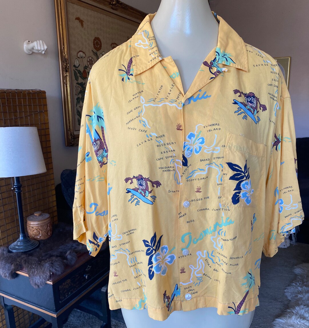 Vintage Looney Tunes Womens Large Button up Shirt Blouse Collared ...