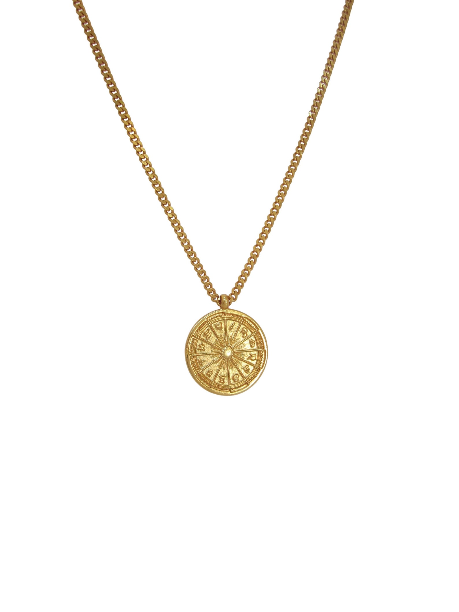 Zodiac Wheel Coin Necklace, Zodiac Sign Necklace, Astrology Jewelry ...