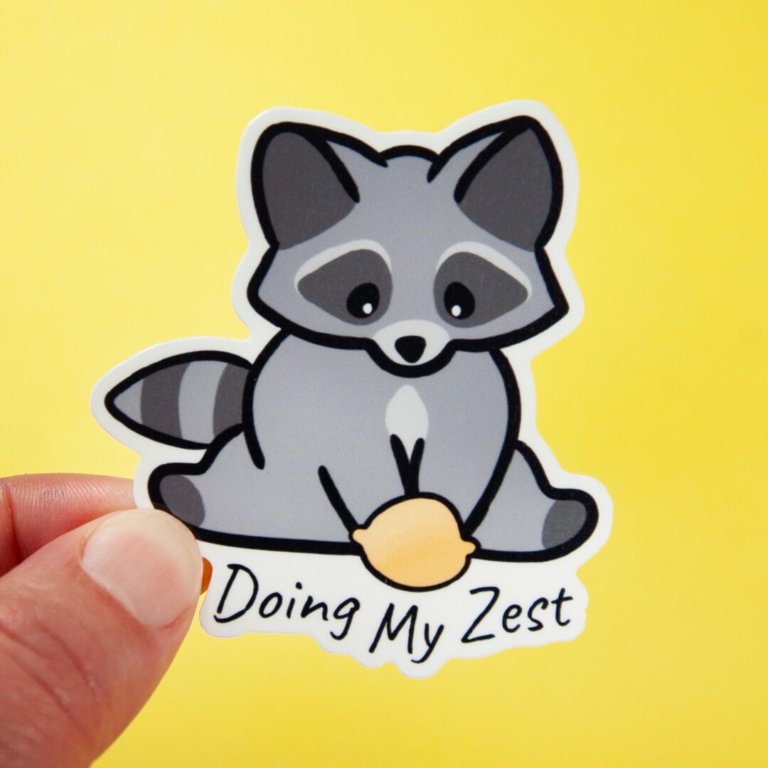 Raccoon Doing My Zest Sticker. for Laptop Water Bottle Vinyl Decal ...