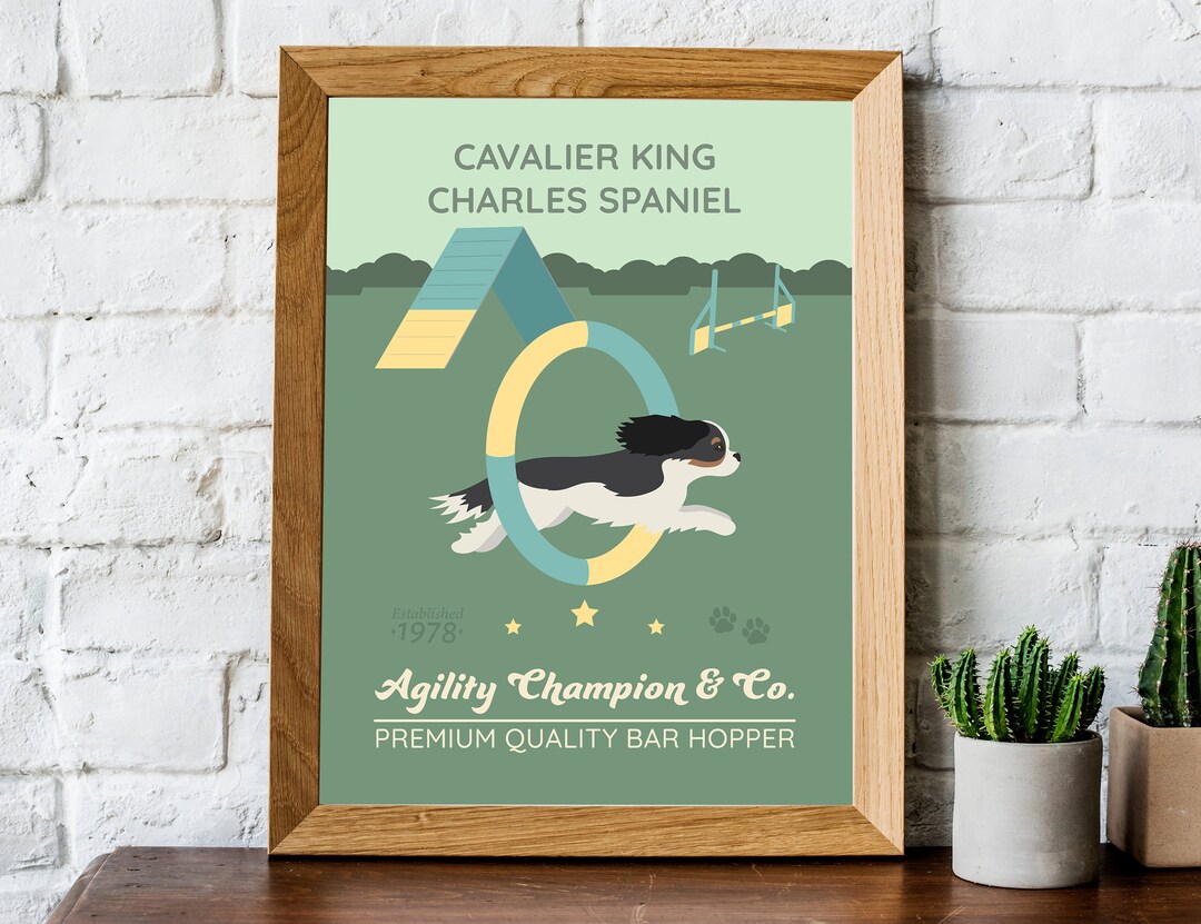 Cavalier Dog Agility Printable Art, Digital Download of Agility Course ...