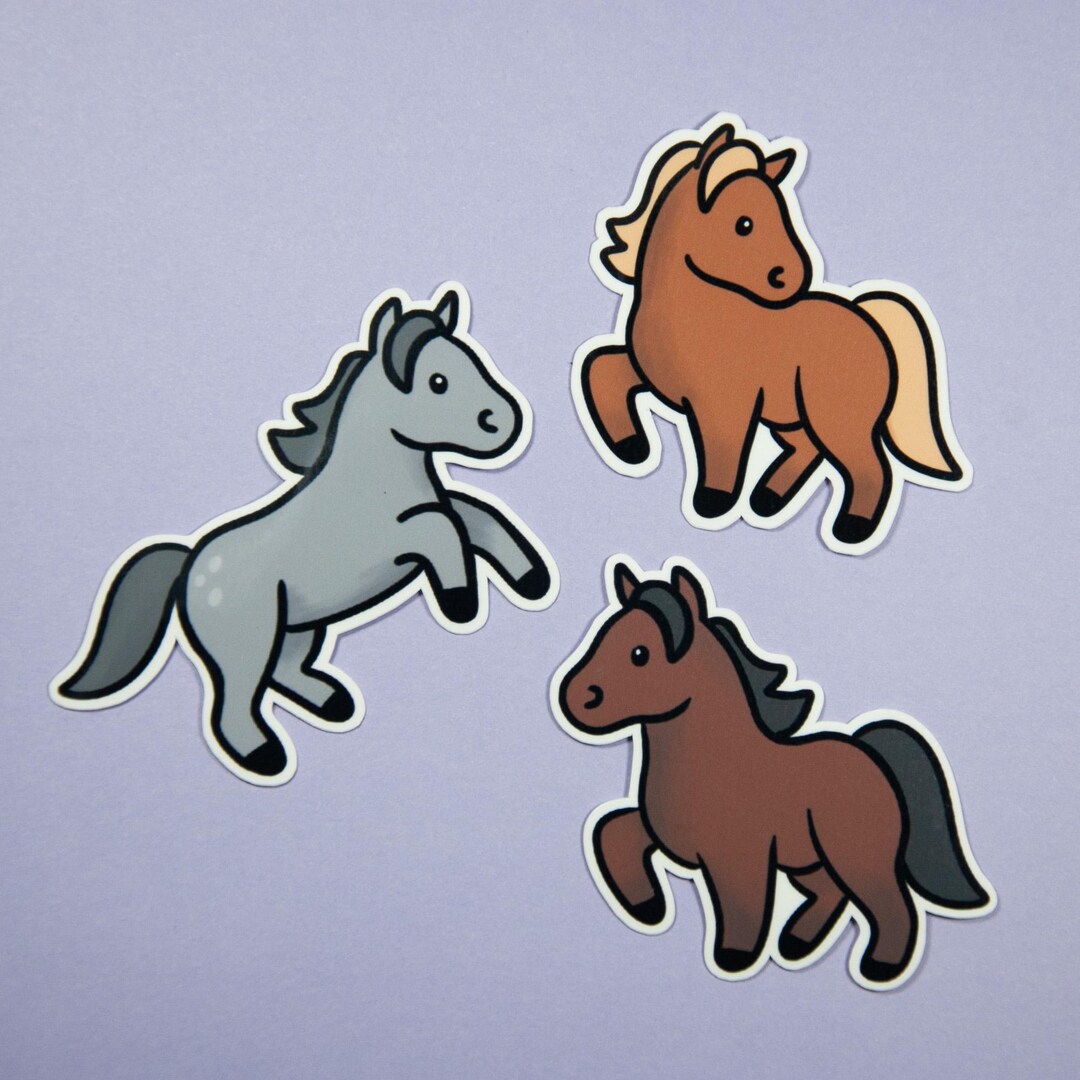 Cute Horse Small Vinyl Sticker, Laptop Water Bottle Vinyl Decal, Pony ...