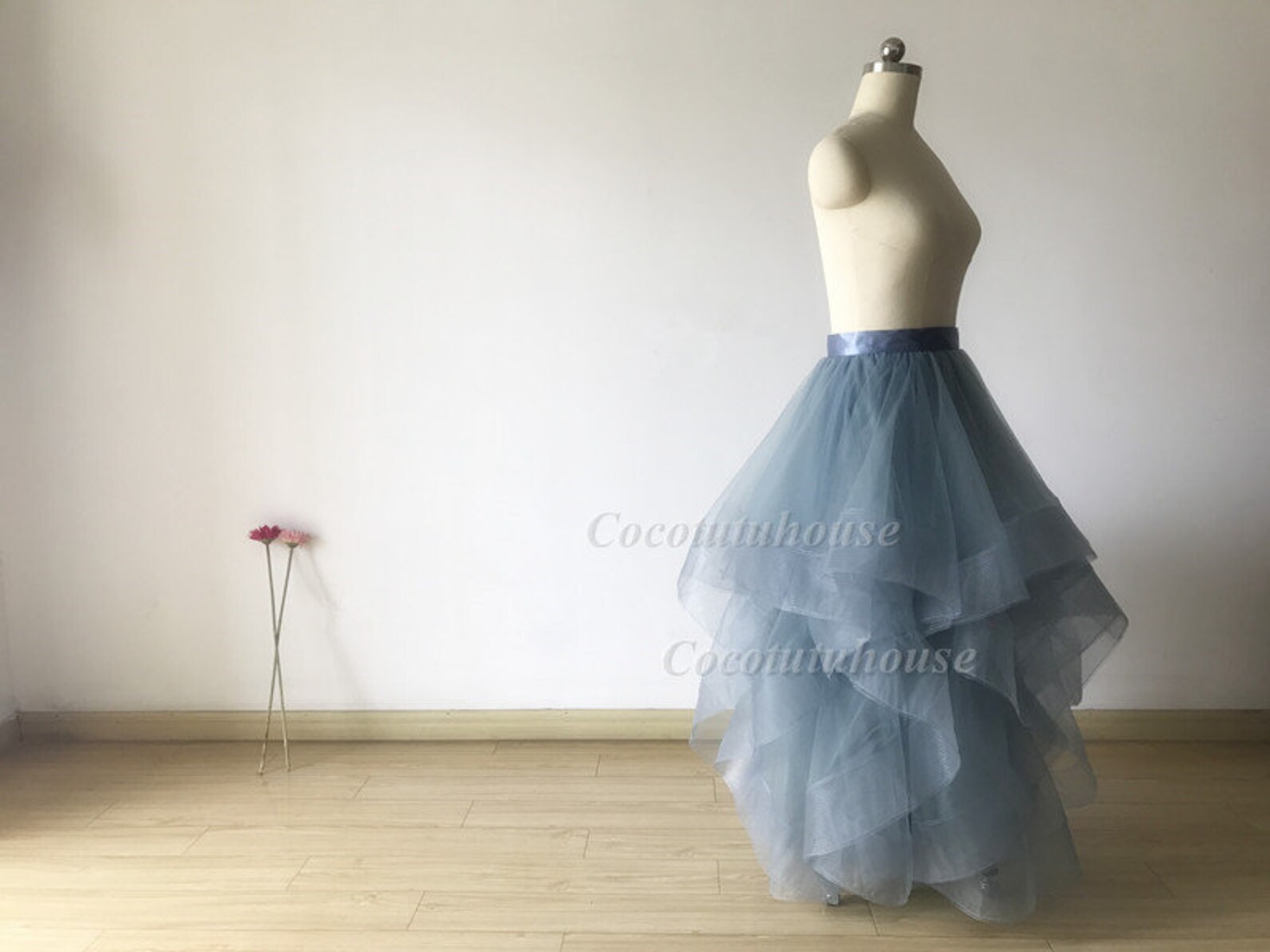 Wide Double Horse Hair Trims Soft Dusty Blue Tulle Maxi Tulle | Etsy