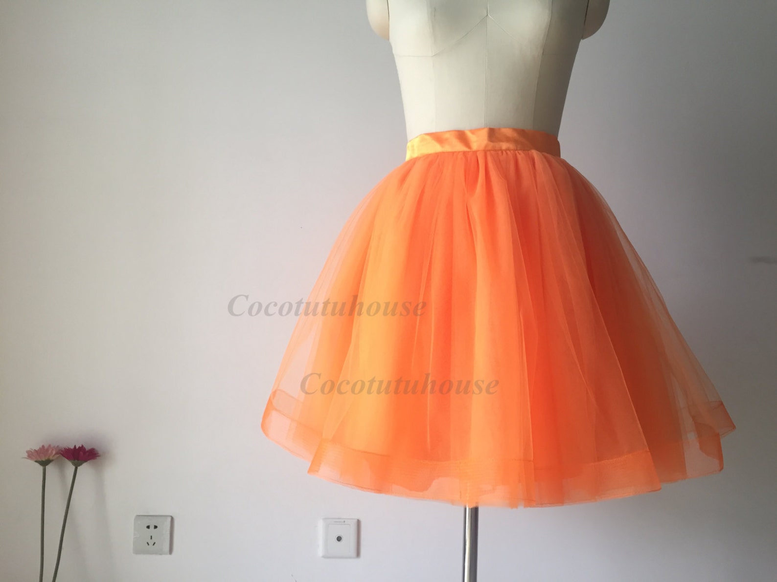 Halloween Costume Woman/orange Tulle Skirt/woman Tulle Skirt/short ...