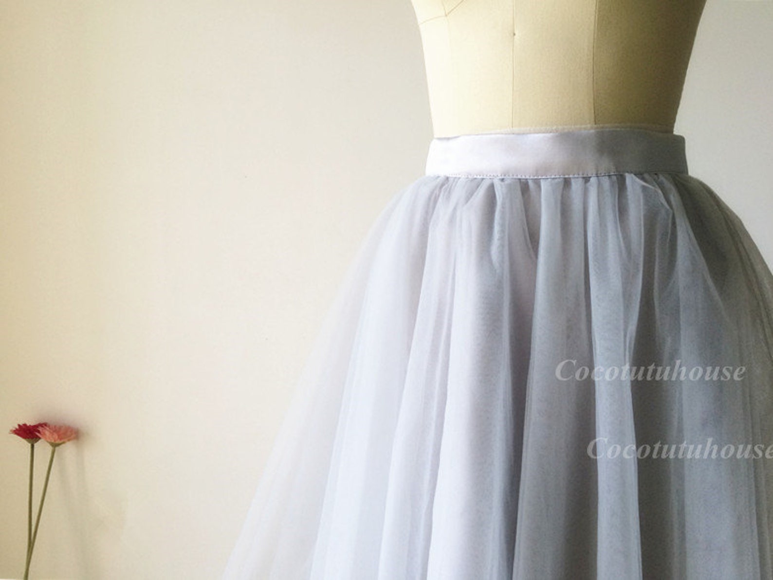 Grey Tulle Skirt/women Tulle Skirt/ Women Tulle Skirt/ Short - Etsy