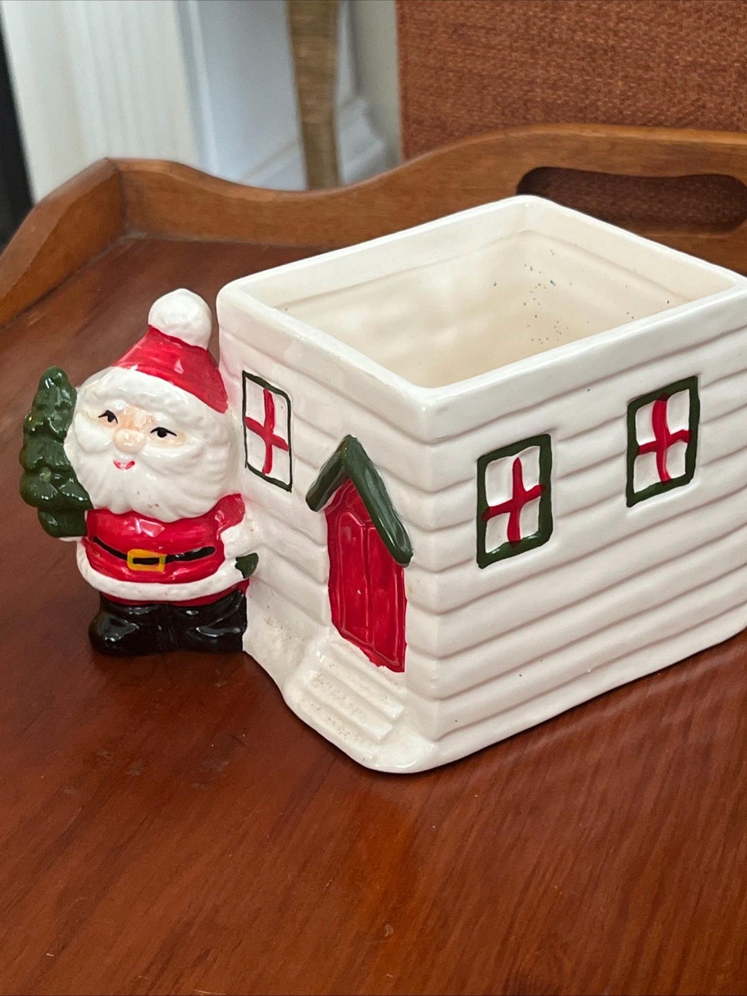 Vintage Christmas Santa Planter Ceramic Decor - Etsy