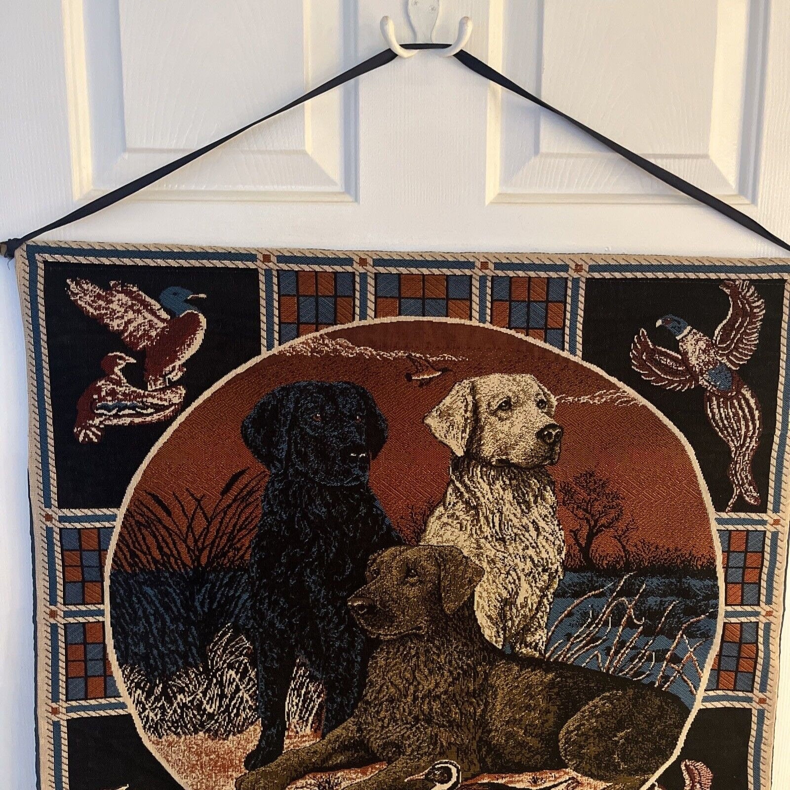 Hunting Dogs Retriever Labrador Vintage Tapestry Wall Hanging Den Man ...