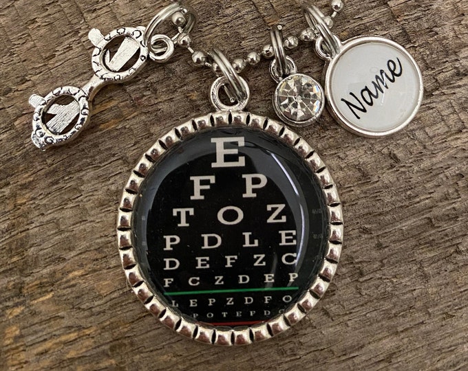 Snellen Eye Chart Optometrist Optician Ophthalmologist Antique Silver ...
