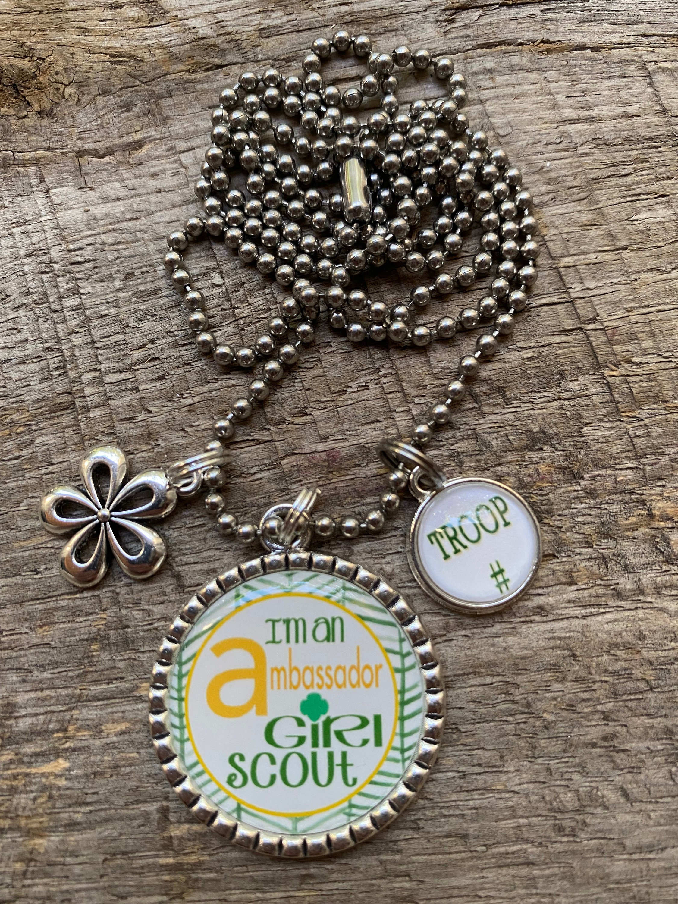 I'm an AMBASSADOR Girl Scout Troop Pack Bridging Custom Antique Silver ...