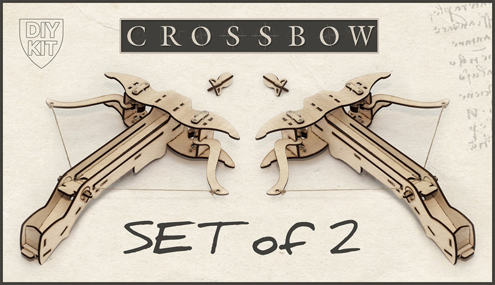 Husband Gift Set of 2 Wood Crossbow DIY Kits Gift for Him | Etsy