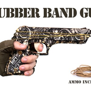 Steampunk Rubber Bands Gun With Targets. Gift for Man, Husband Gift ...