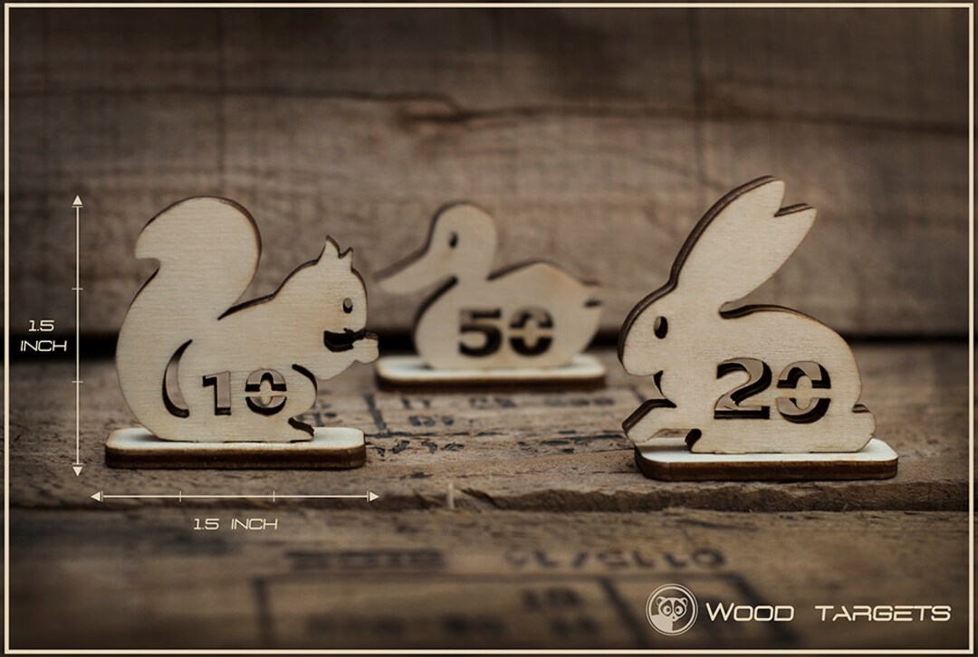 Wooden Shooting Targets DIY - Suqirrel, Rabbit and Duck. Perfect for ...