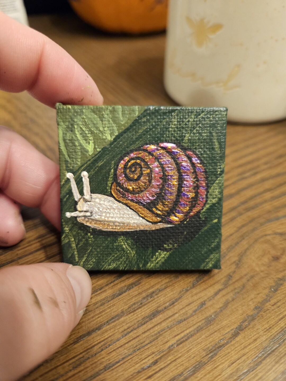 Metallic Snail Canvas Magnet Art - Etsy