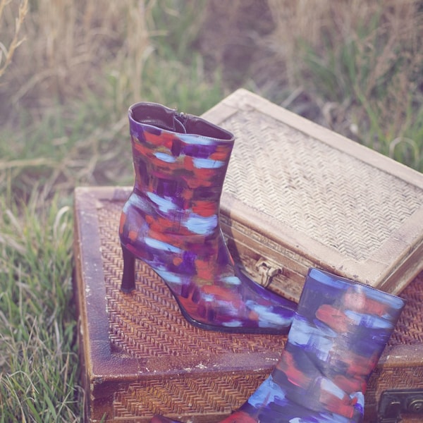 Hand Painted Boots - Etsy