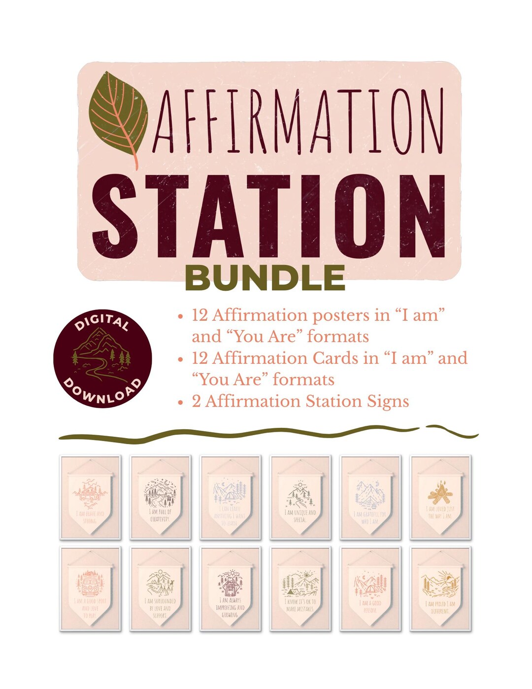 Classroom Affirmation Station Posters: Growth Mindset Decor (digital ...