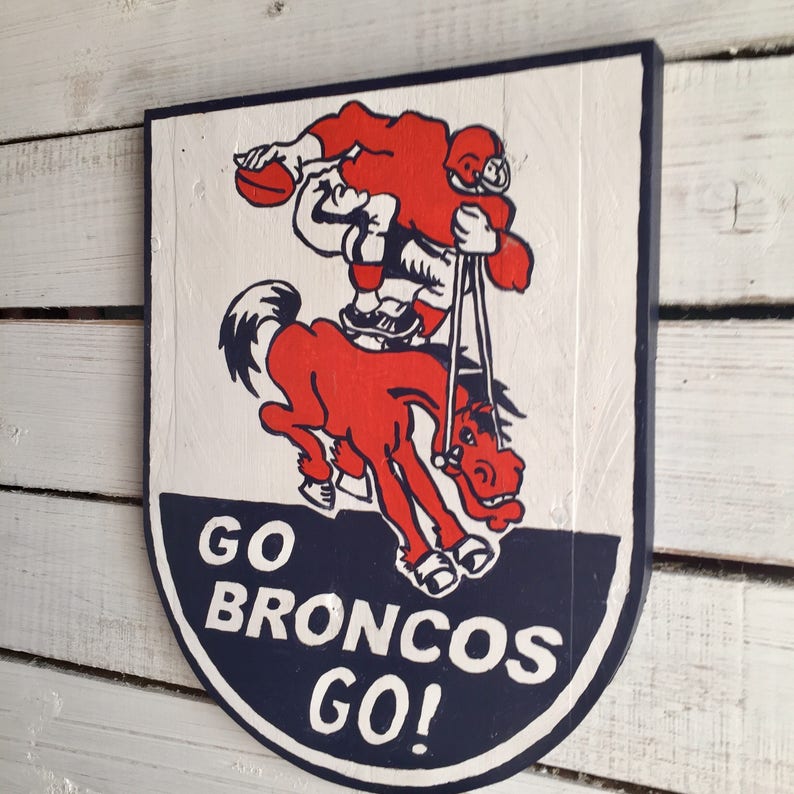 Hand Painted Vintage Style Denver Broncos Sign | Etsy