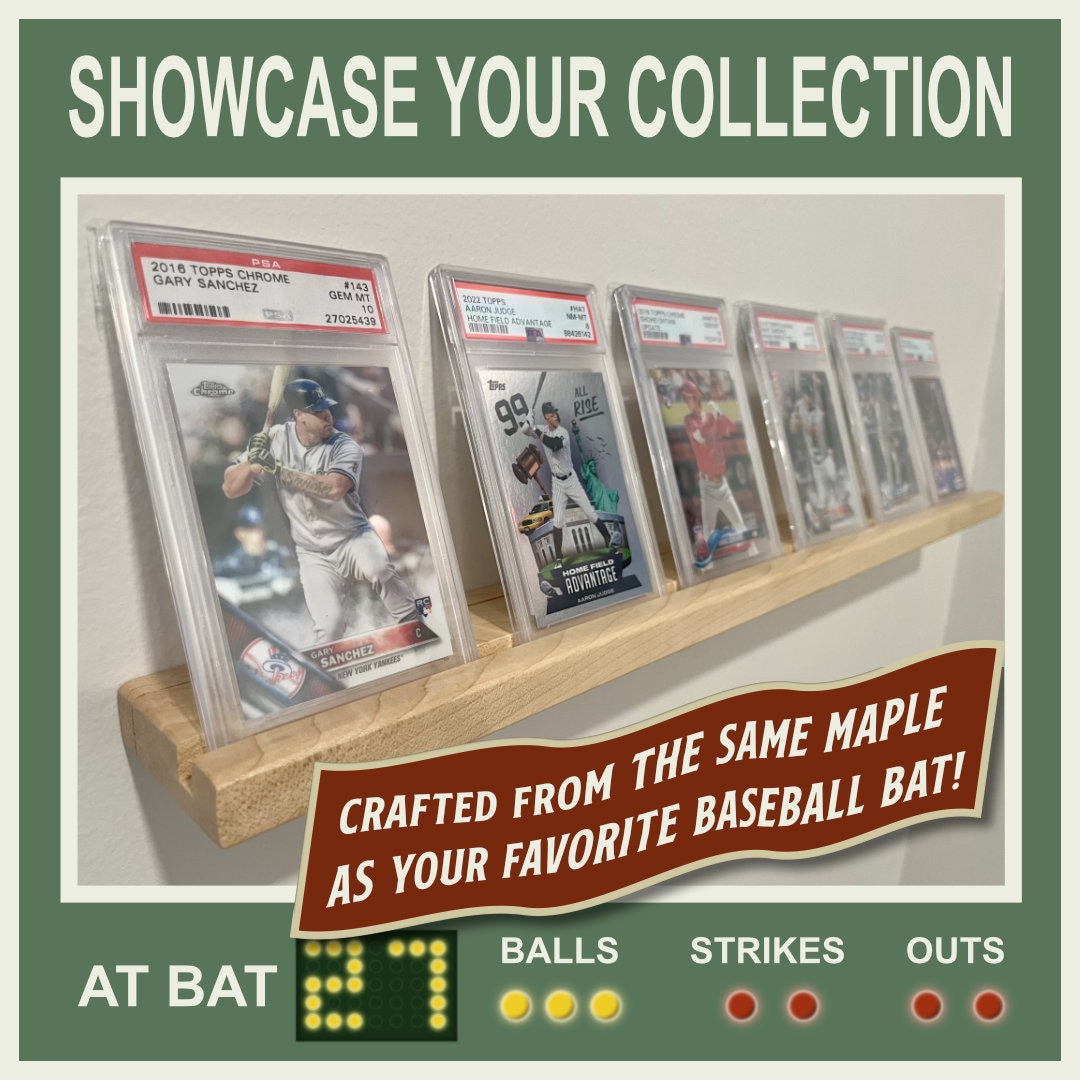 Handcrafted Maple Wood Sports Card Display - 24" Length, 2.5" Depth - Etsy