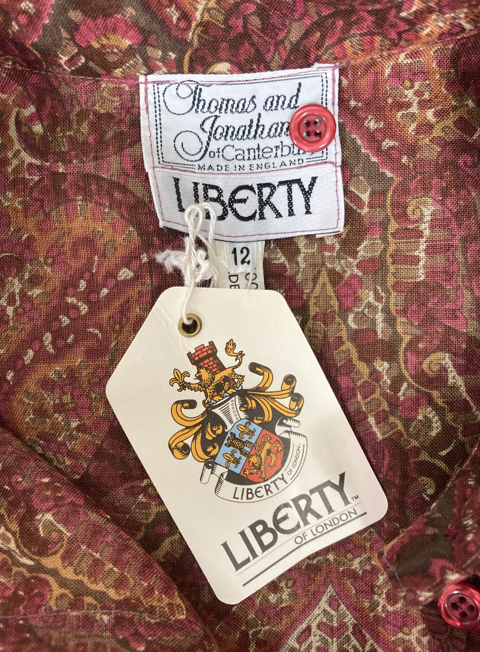 Liberty 1980s Vintage Paisley Print Shirt Dress / Pockets / Belt ...
