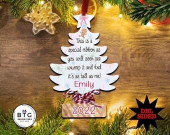 Personalized Ribbon Height Ornament for Kids - Etsy