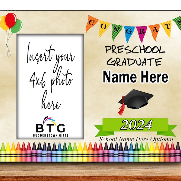 Preschool Graduation Frame 8x10 - Etsy