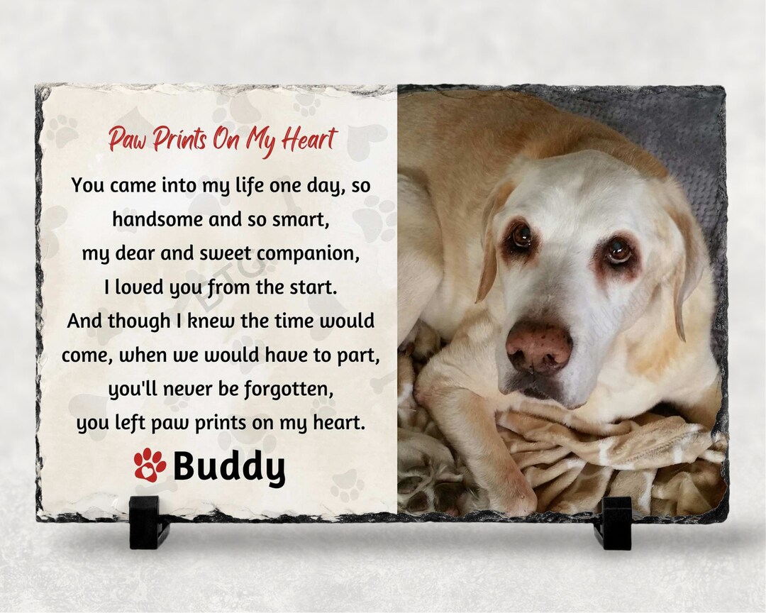 Personalized Pet Memorial Slate - Dog Loss Sympathy Gift - Etsy