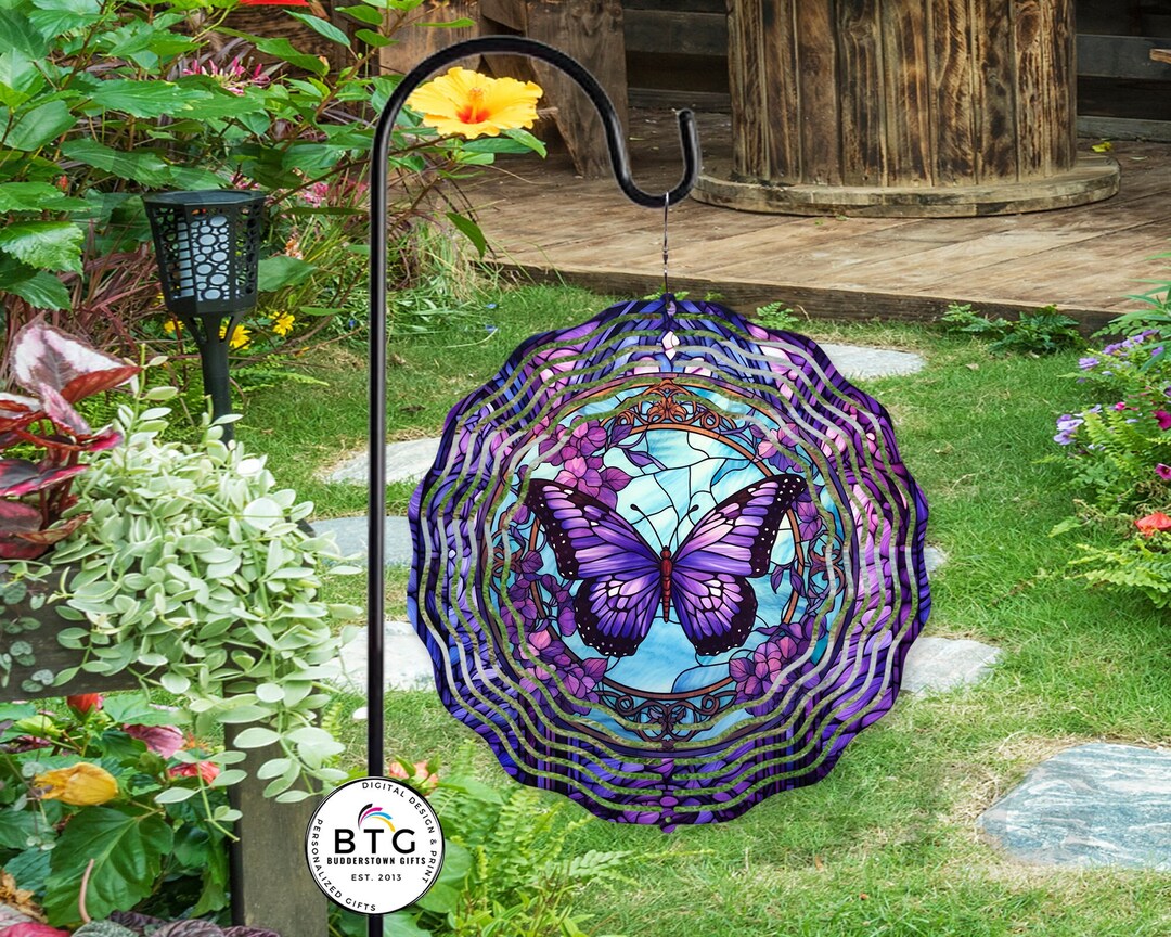 Purple Butterfly Wind Spinner, Butterfly Yard Decor, Butterfly Gifts - Etsy